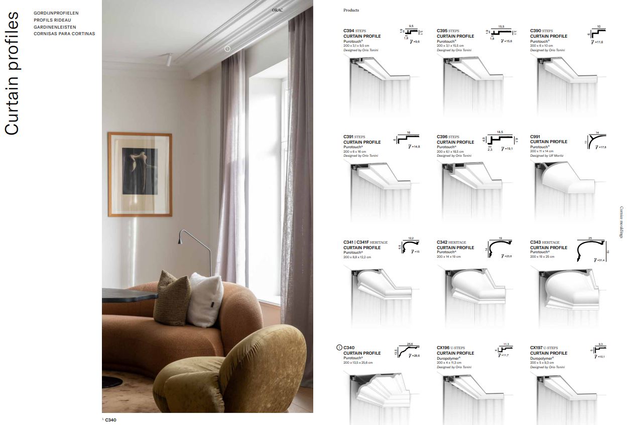 Orac Decor CURTAIN Family Profile Mouldings